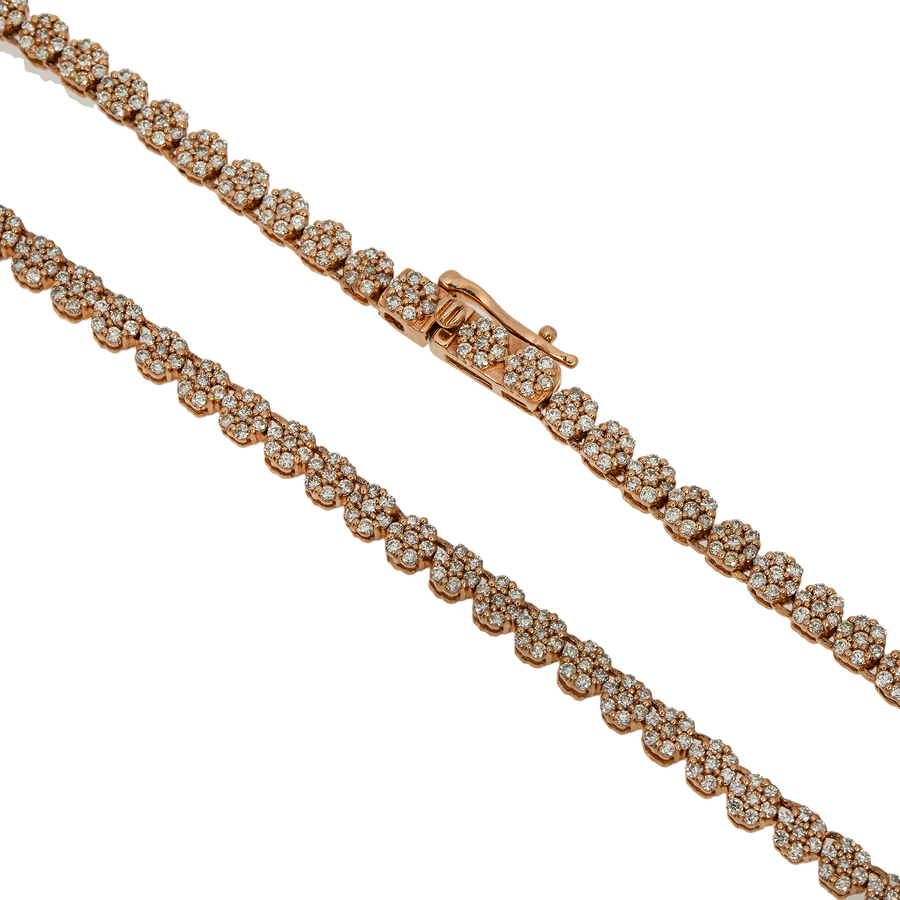 14k rose gold cluster chain 6.50 ctw – Avianne Jewelers