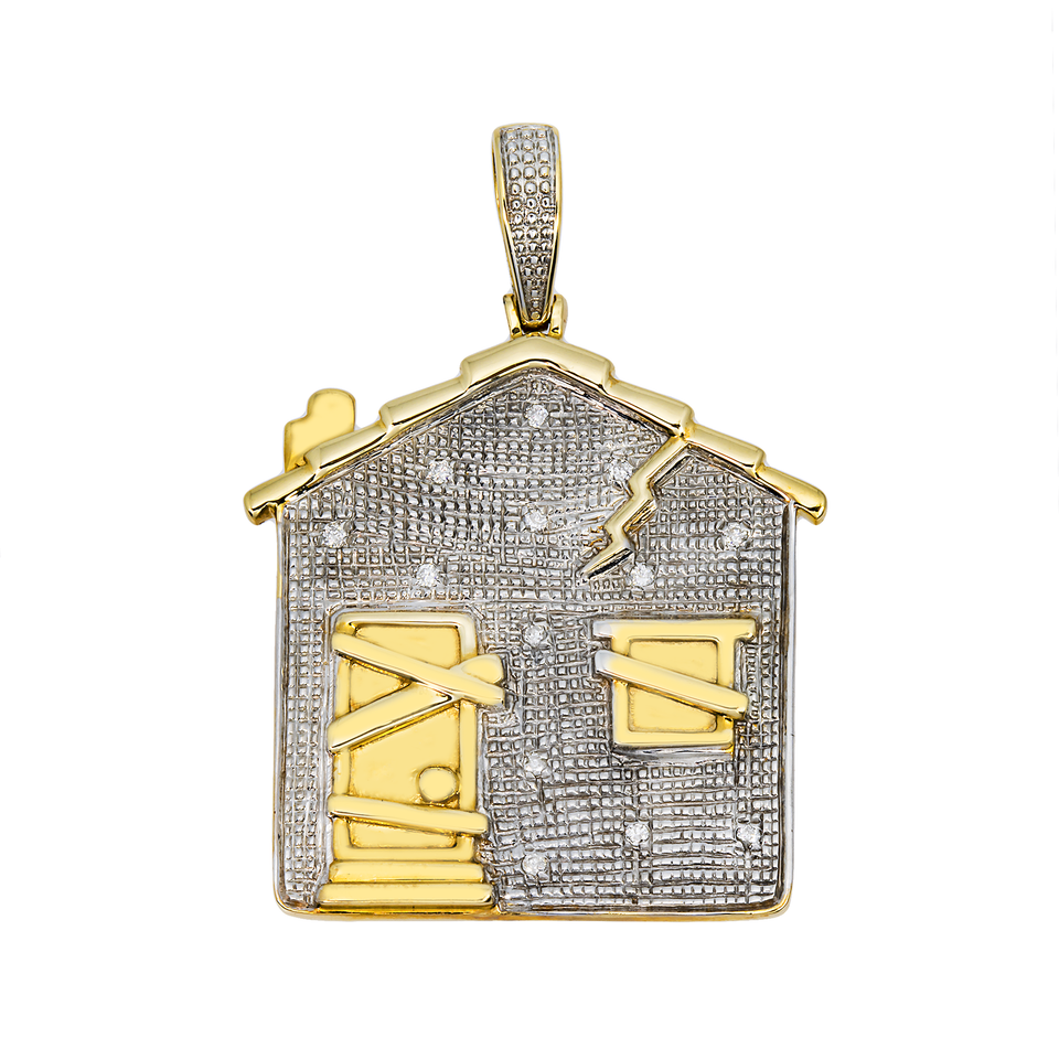 10k Yellow Gold Diamond Trap House Pendant 0.15 ctw – Avianne Jewelers
