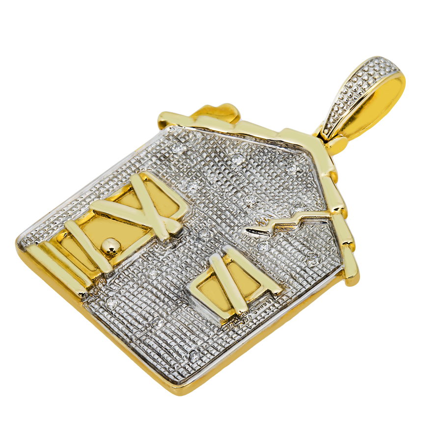 10k Yellow Gold Diamond Trap House Pendant 0.15 ctw – Avianne Jewelers