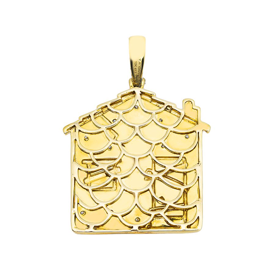 10k Yellow Gold Diamond Trap House Pendant 0.15 ctw – Avianne Jewelers