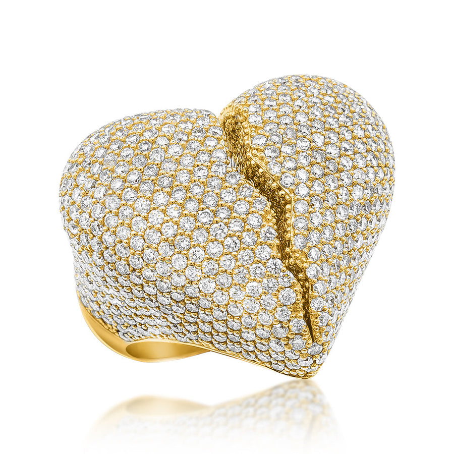 14K Yellow Gold "Broken Heart" Ring 6.59 Ctw – Avianne Jewelers