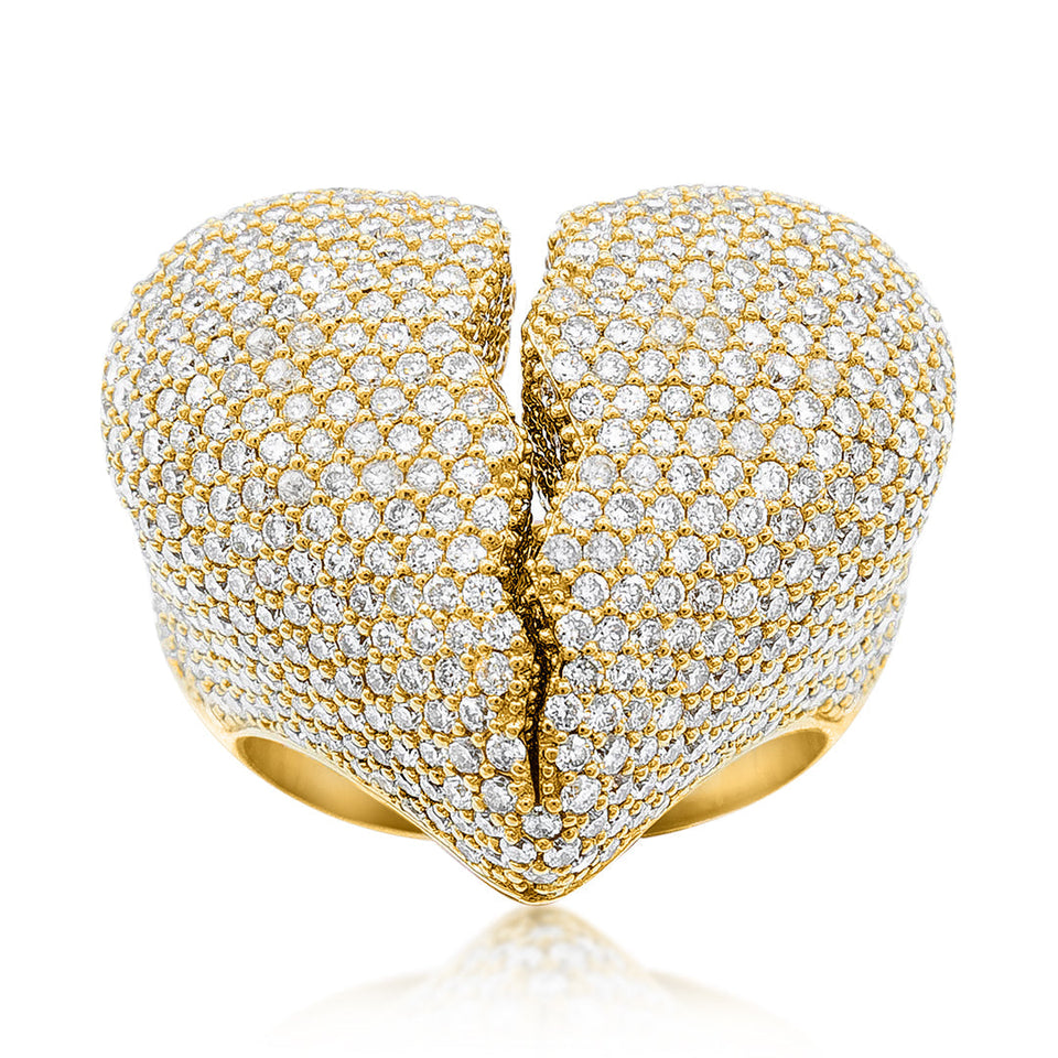 14K Yellow Gold "Broken Heart" Ring 6.59 Ctw – Avianne Jewelers