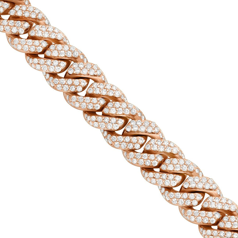 Diamond Encrusted Flowerset Cuban Bracelet in 14k Two Tone Gold 16.47 ...