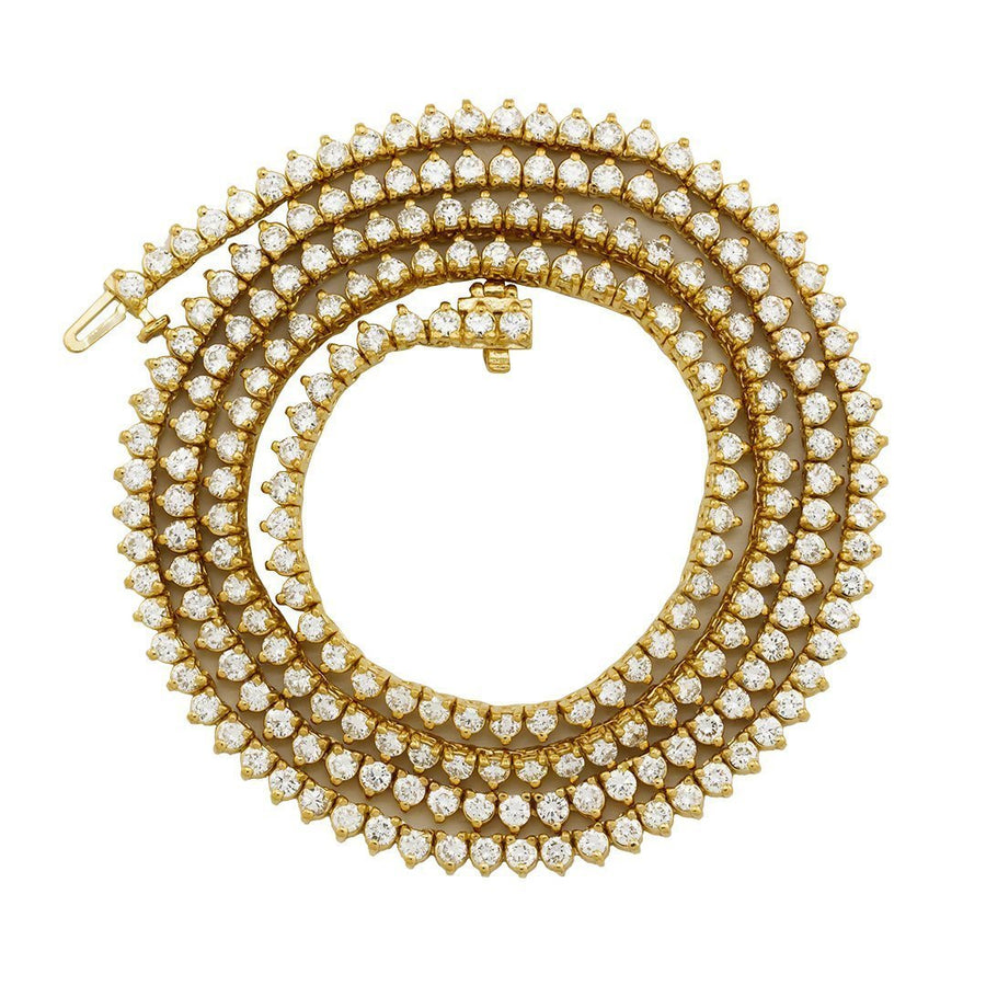 10k Yellow Gold Diamond Tennis Chain 4 mm 15.25 Ctw – Avianne Jewelers