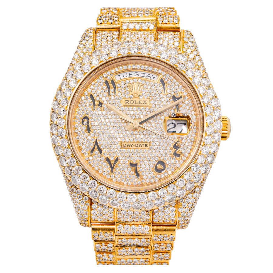 Diamond Rolex Day-Date 2 18k Yellow Gold 30ctw – Avianne Jewelers