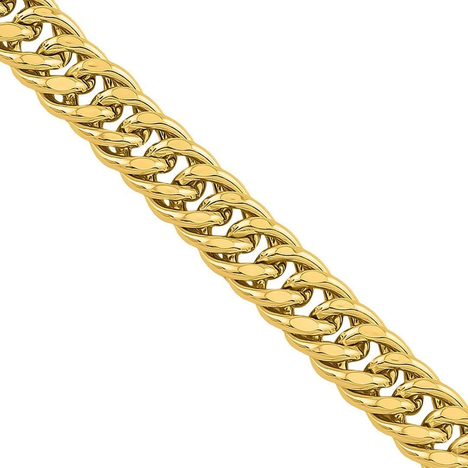 10k Yellow Gold Hollow Double Link Cuban Chain 7 mm – Avianne Jewelers