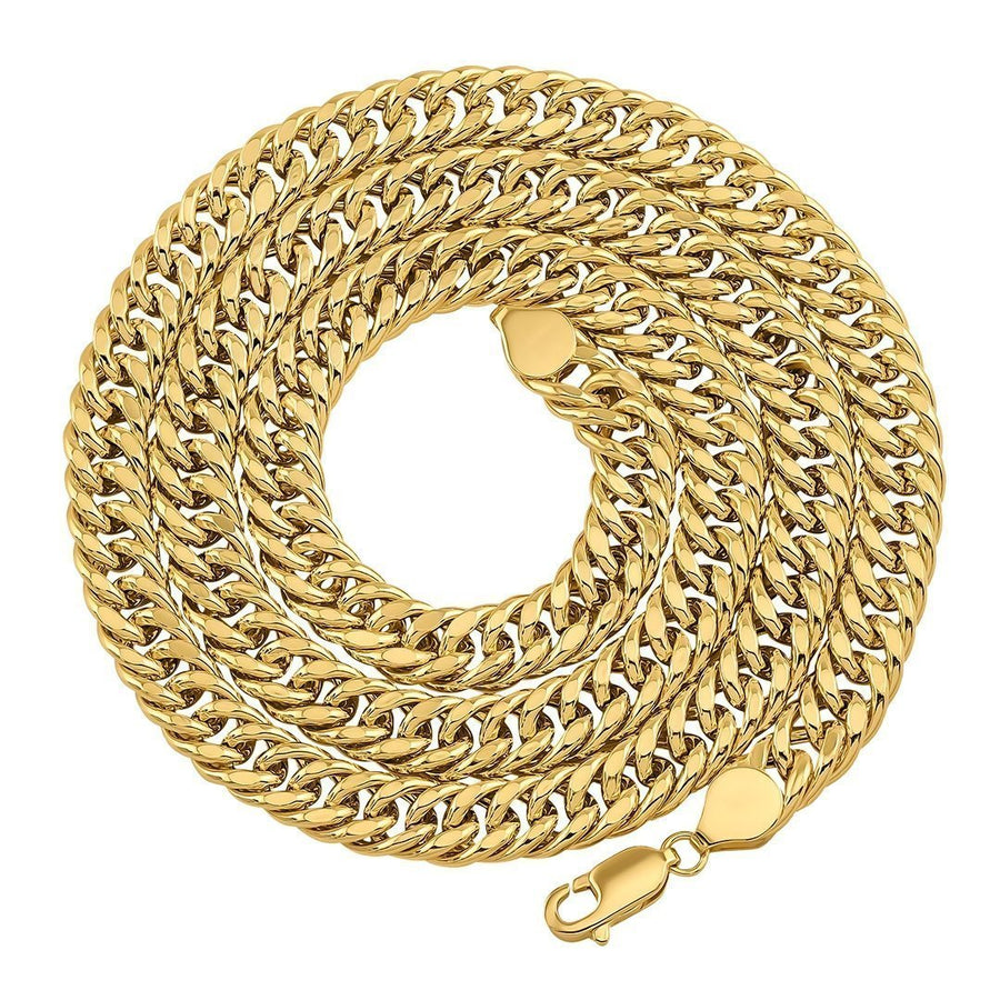 10k Yellow Gold Hollow Double Link Cuban Chain 7 mm – Avianne Jewelers