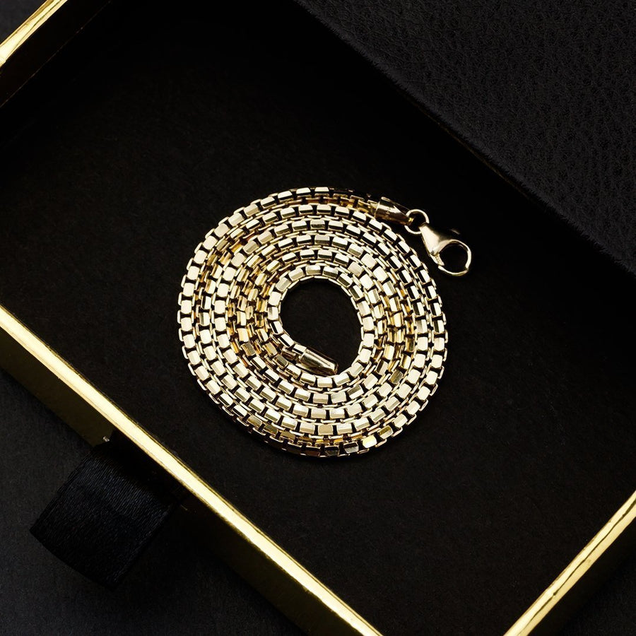 14k Yellow Gold Solid Box Link Chain 2.5 mm – Avianne Jewelers