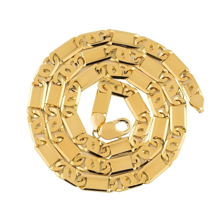 14k Yellow Gold Mens Tiger Eye Link Chain 8 mm – Avianne Jewelers