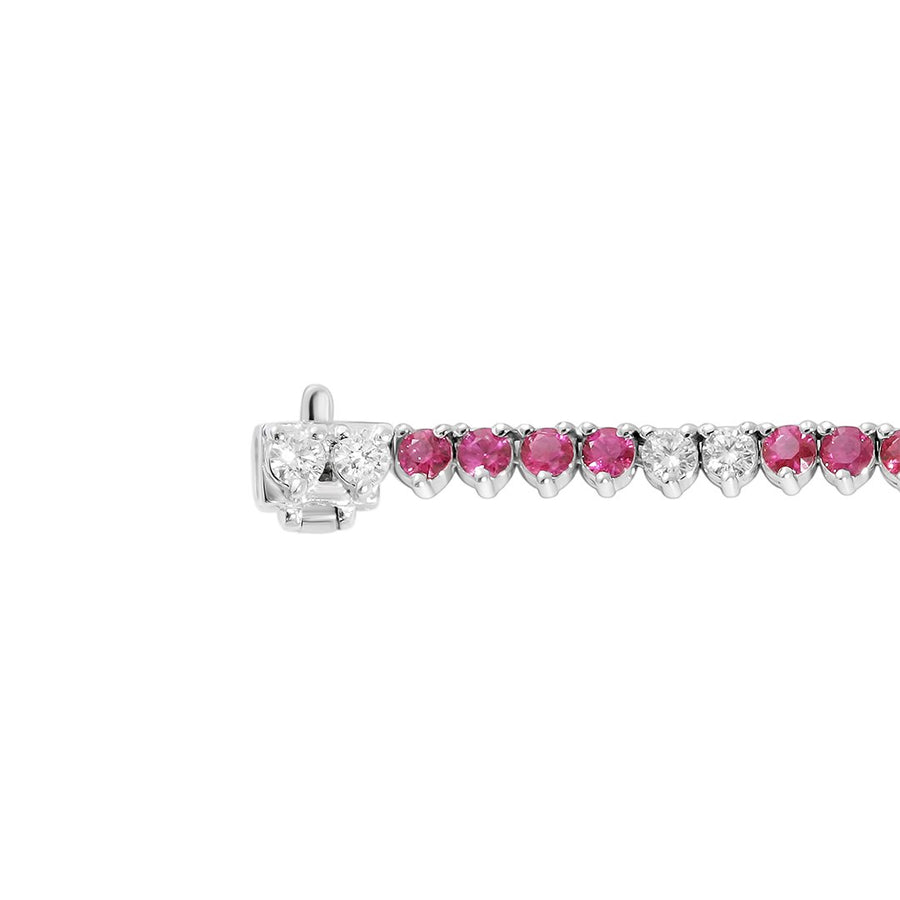 14k White Gold Diamond Ruby Tennis Chain 3.8 mm – Avianne Jewelers