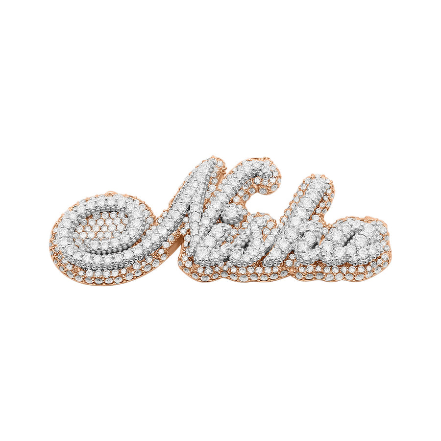 14k Rose & White Gold "Nisha" 5 Letter Custom Diamond Name Plate ...