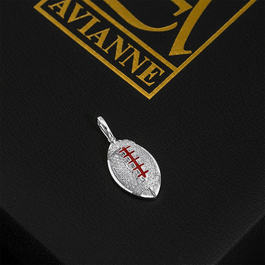 10K Yellow Gold Diamond American Football Ball Pendant 0.40 Ctw ...
