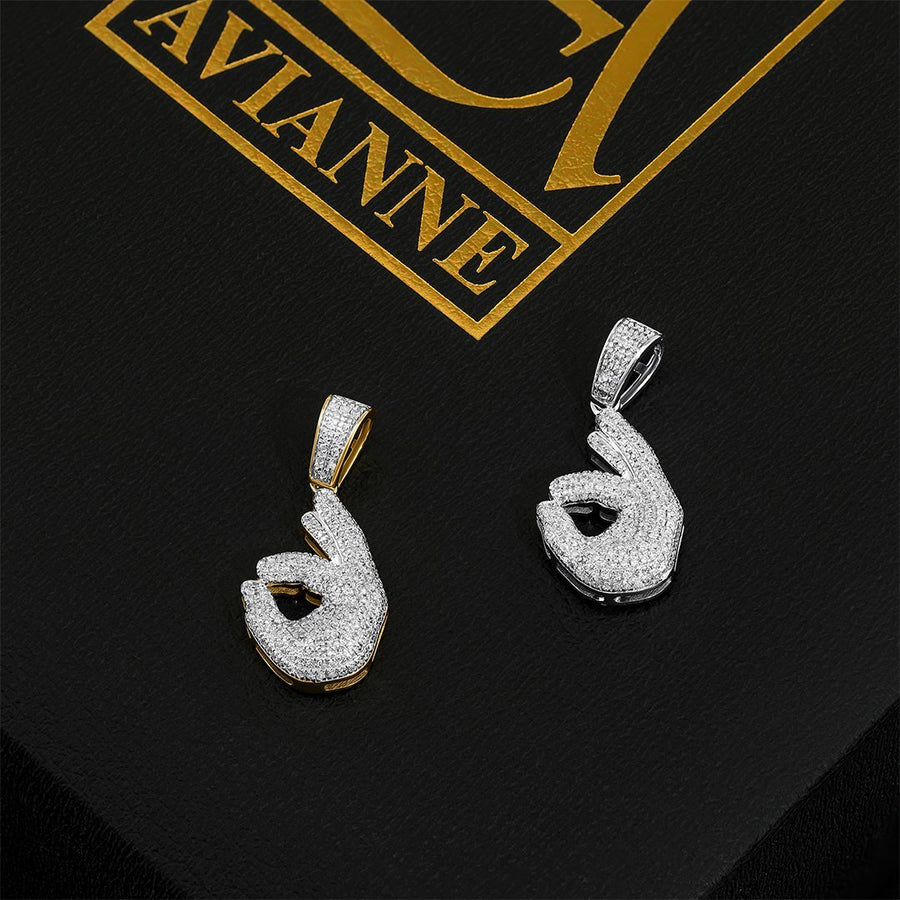 10K Yellow Gold Diamond Okay Hand Sign Pendant 0.35 Ctw – Avianne Jewelers