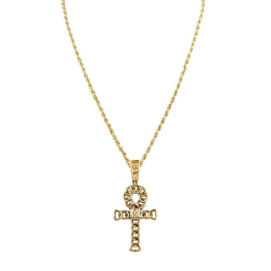 10k Two Tone Gold Diamond Ankh Pendant 0.70 Ctw – Avianne Jewelers