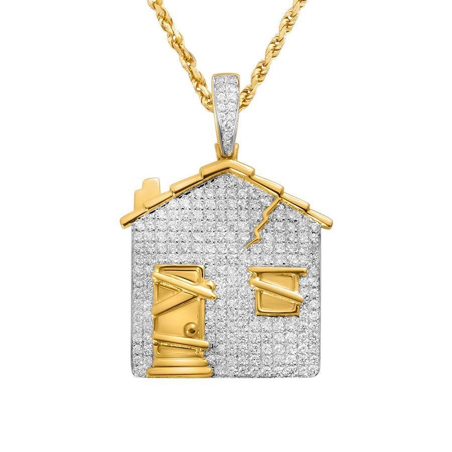 14k Yellow Gold Diamond Bando House Pendant 1.88 Ctw – Avianne Jewelers