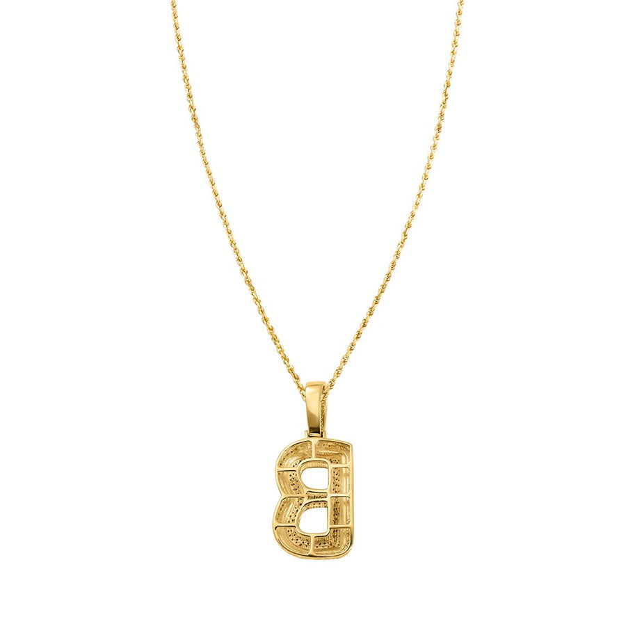 10k Yellow Gold Diamond Letter B Pendant 0.37 Ctw – Avianne Jewelers