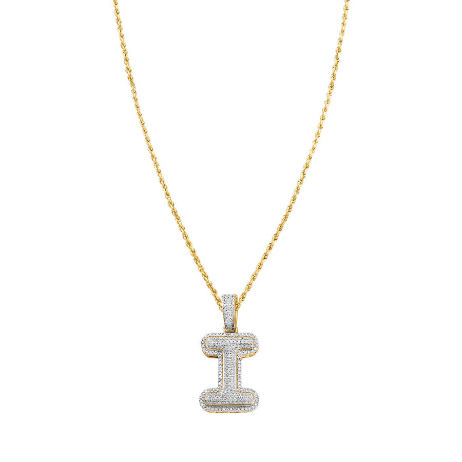 10k Yellow Gold Diamond Letter I Pendant 0.35 Ctw – Avianne Jewelers