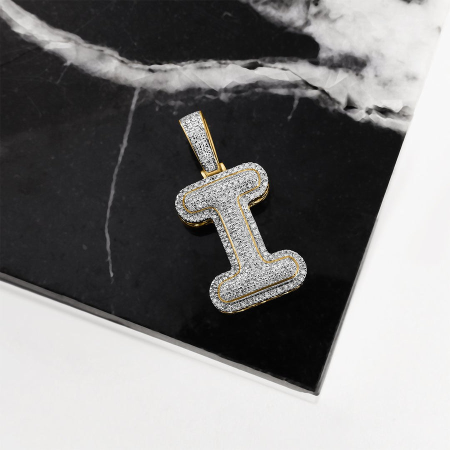 10k Yellow Gold Diamond Letter I Pendant 0.35 Ctw – Avianne Jewelers
