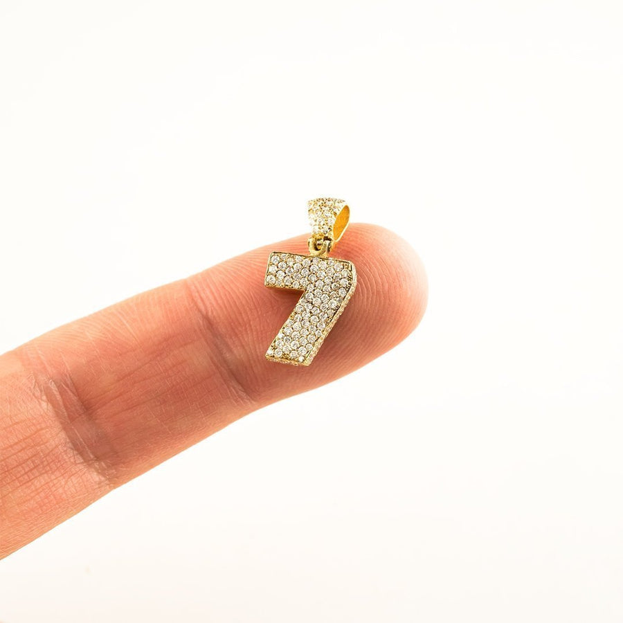 14k Yellow Gold Diamond Number Seven Pendant 1.50 Ctw – Avianne Jewelers