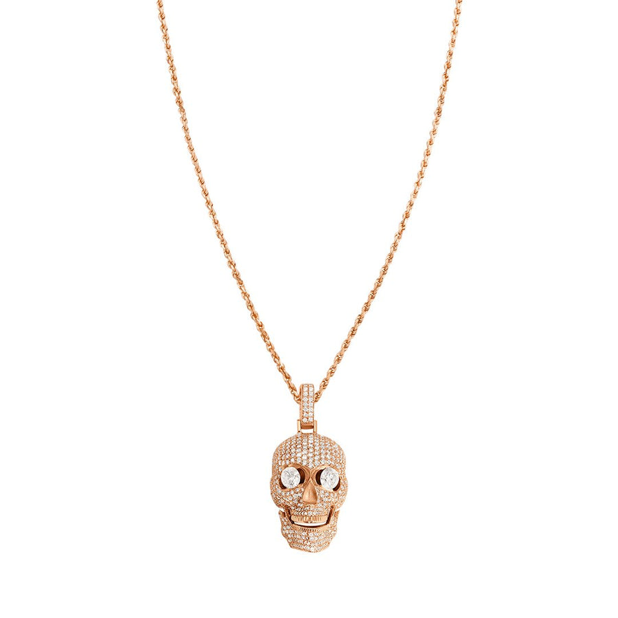 14k Yellow Gold Diamond Skull Pendant 4.2 Ctw – Avianne Jewelers