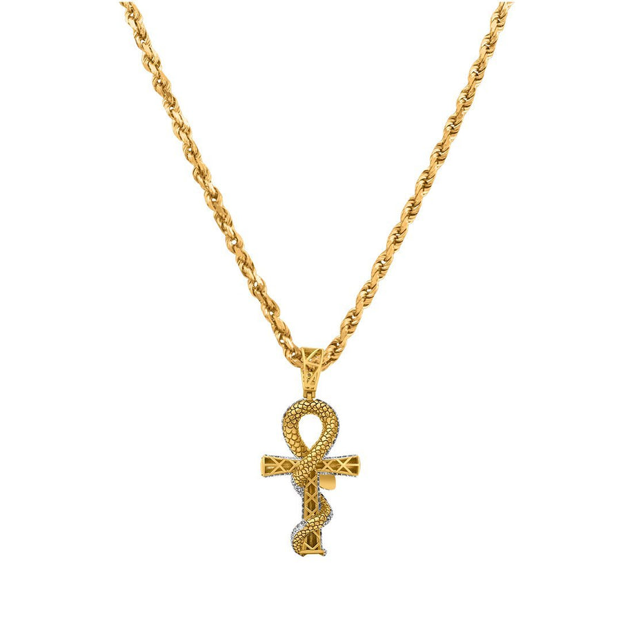 14k Yellow Gold Diamond Snake Ankh 3 Ctw – Avianne Jewelers