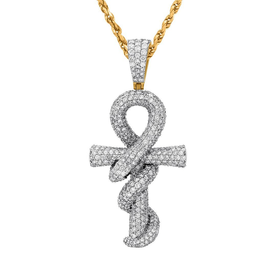 14k Yellow Gold Diamond Snake Ankh 3 Ctw – Avianne Jewelers