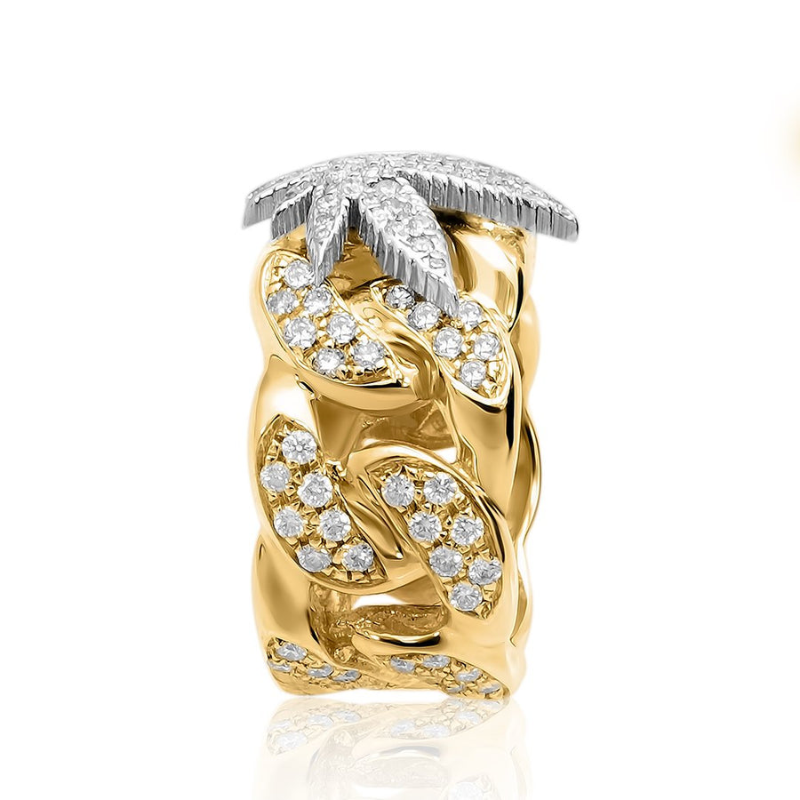 14k Yellow Gold Diamond Cuban Weed Ring 1.5 Ctw – Avianne Jewelers