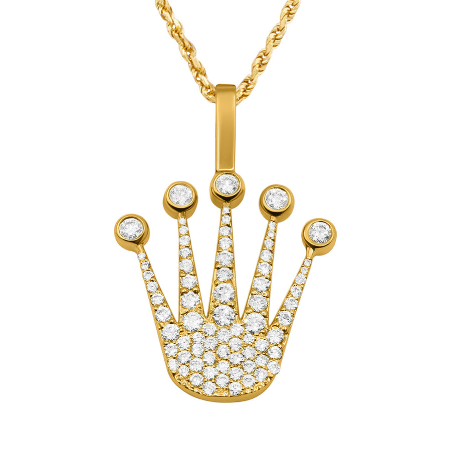 14K Gold Crown With Diamonds Pendant – Avianne Jewelers