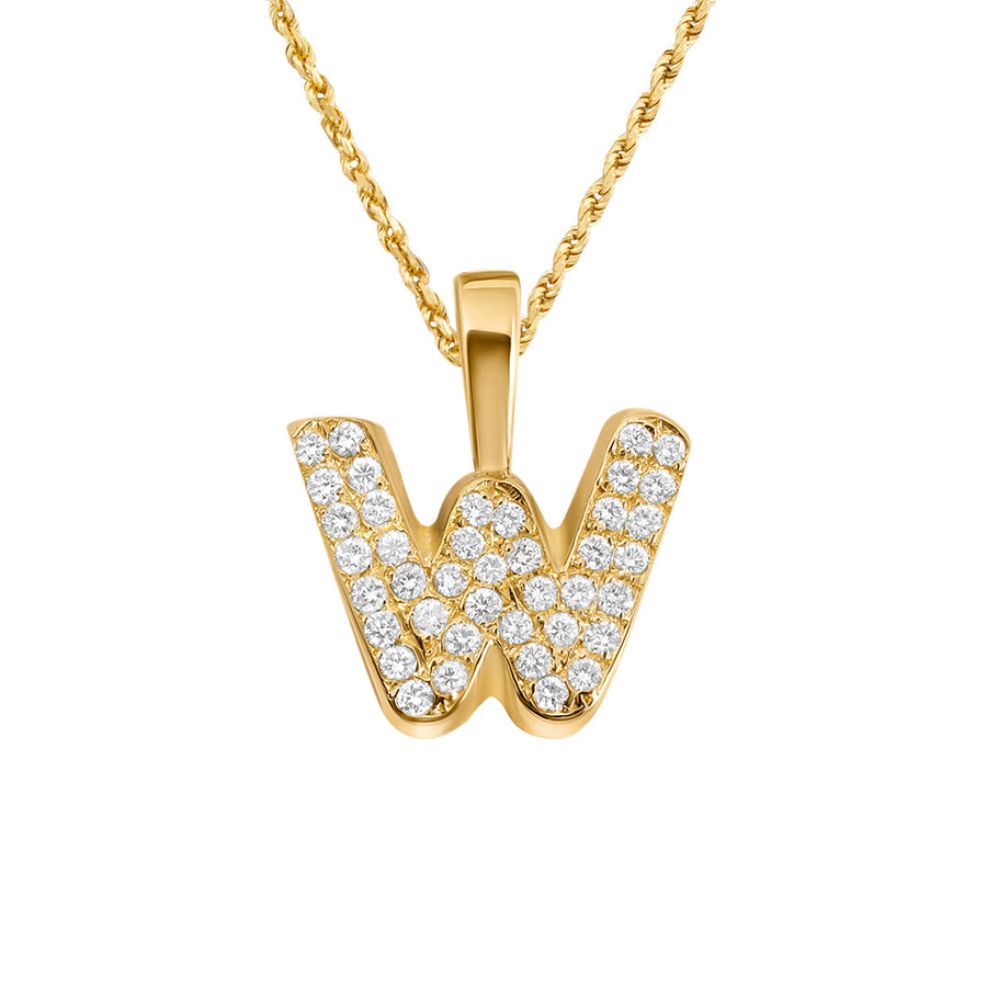 14K Yellow Gold & Diamond Letter "W" Pendant 1.15ctw – Avianne Jewelers
