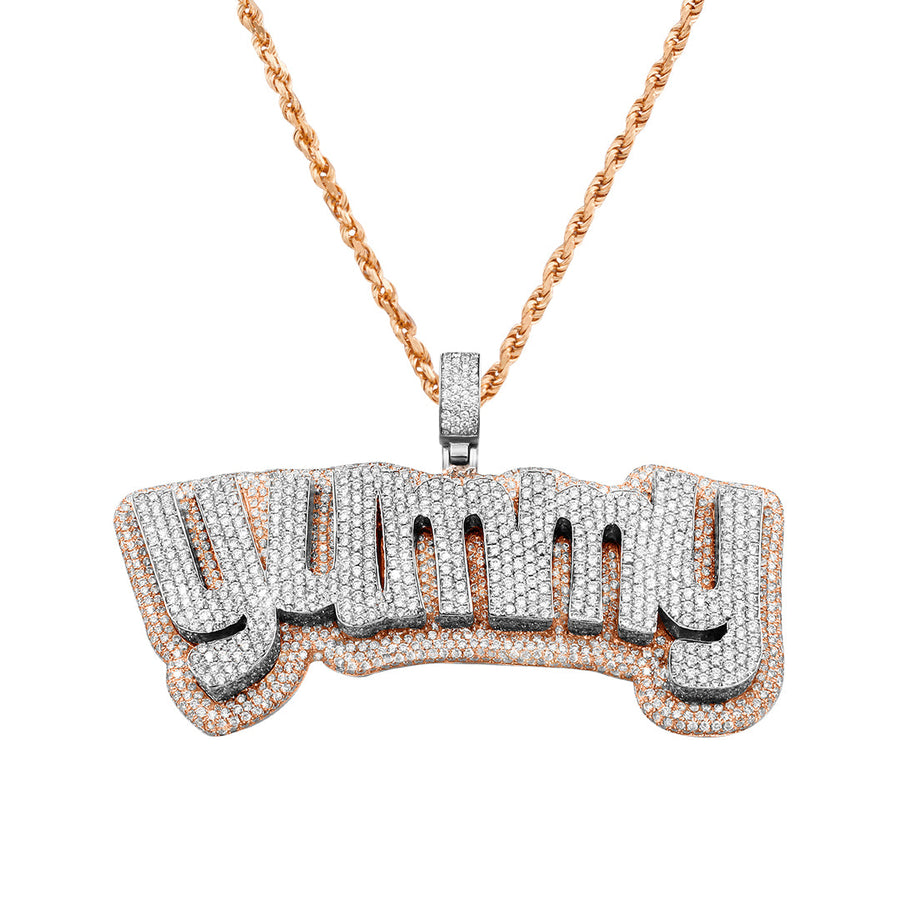 14K Rose & White Gold "Yummy" 6 Letter Name Plate 17.62ctw – Avianne ...
